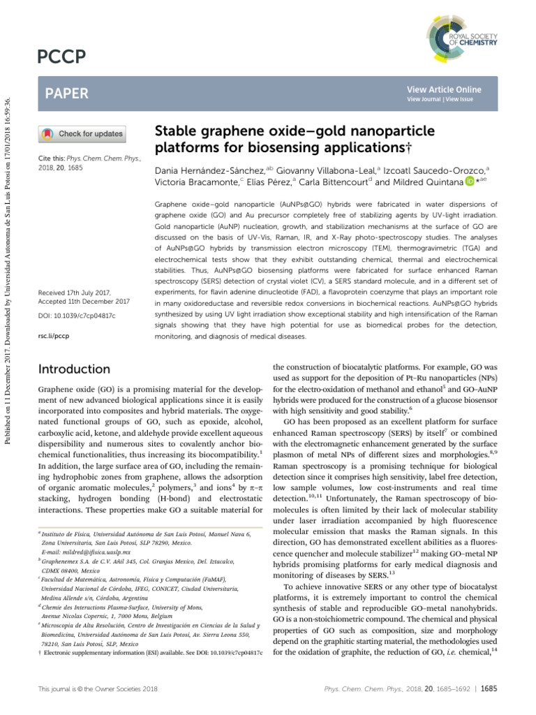 2018 DHernandez PCCP | PDF | Carbon Nanotube | Raman Spectroscopy