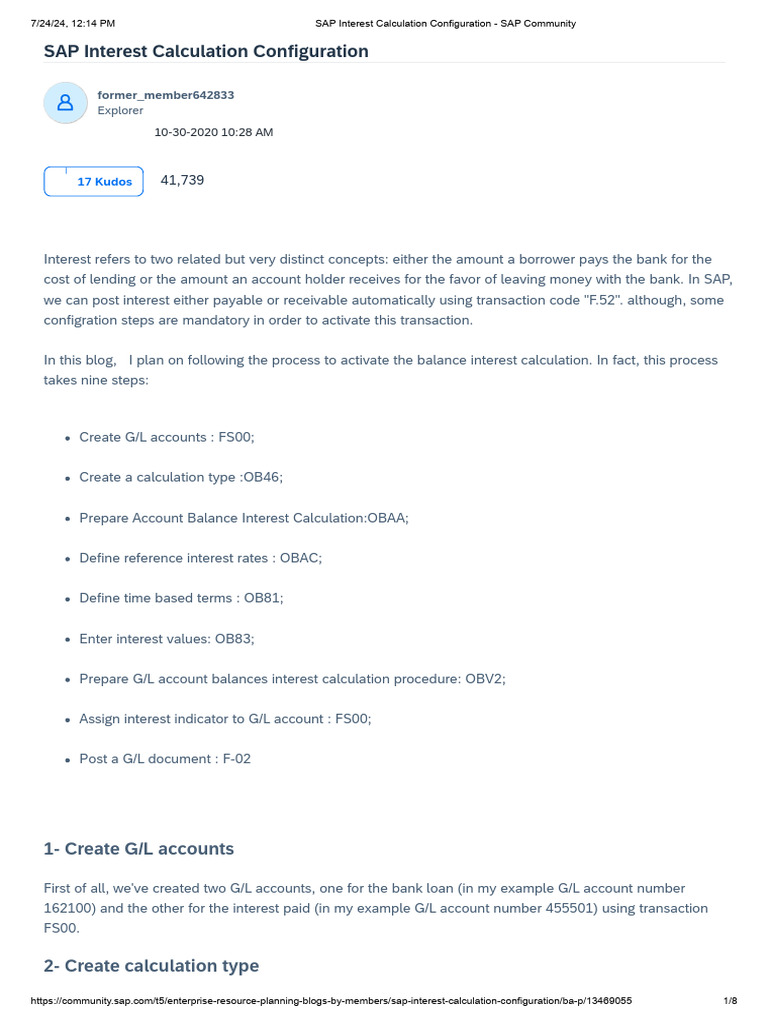 SAP Interest Calculation Configuration | PDF | Interest | Banks