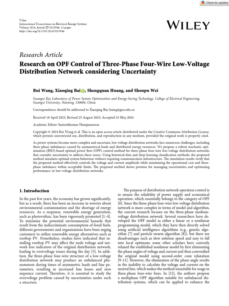 International Transactions On Electrical Energy Systems - 2024 - Wang ...