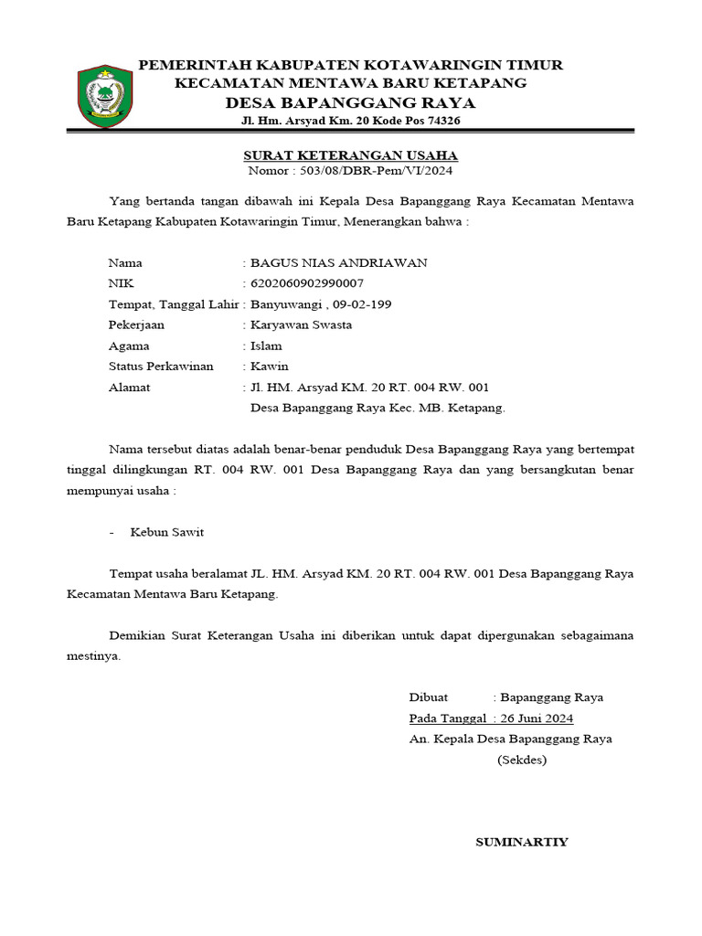 Desa Bapanggang Raya | PDF