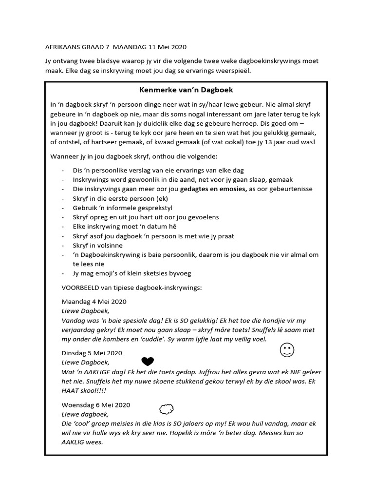 Dagboekinskrywing | PDF