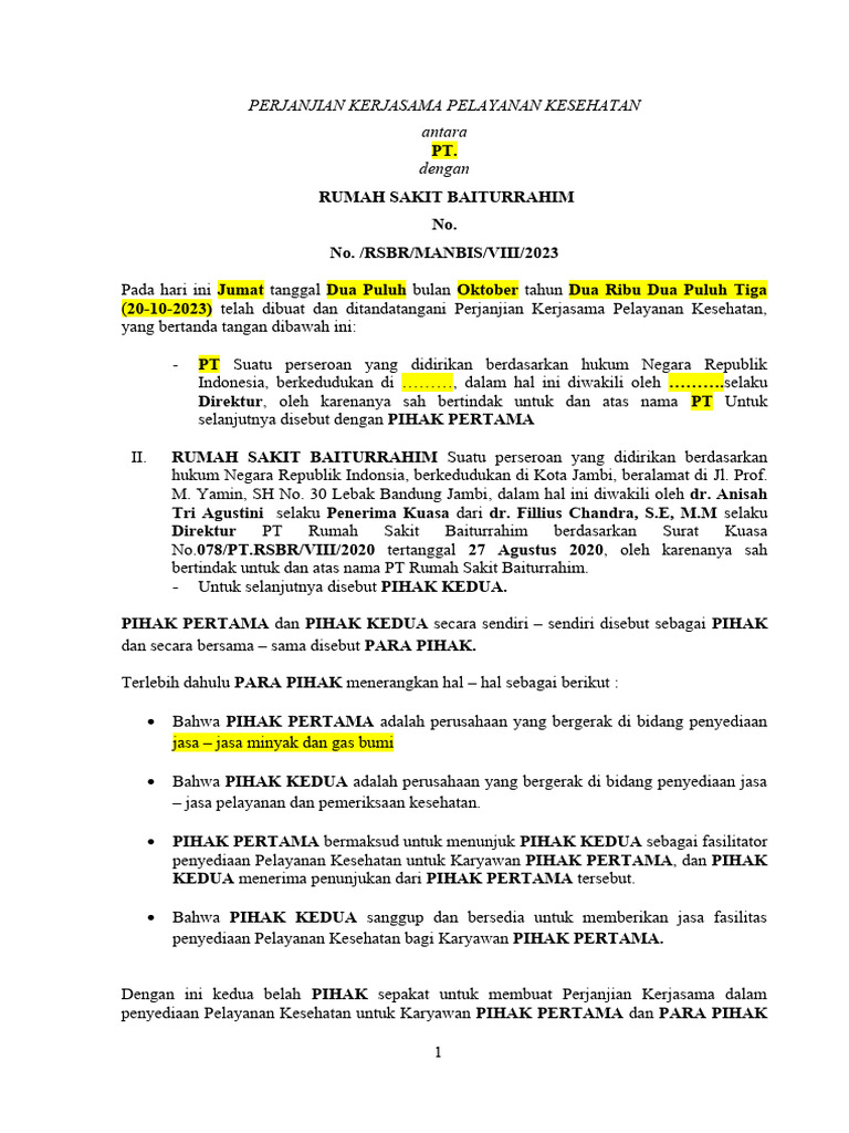 Draf PKS Perusahaan | PDF