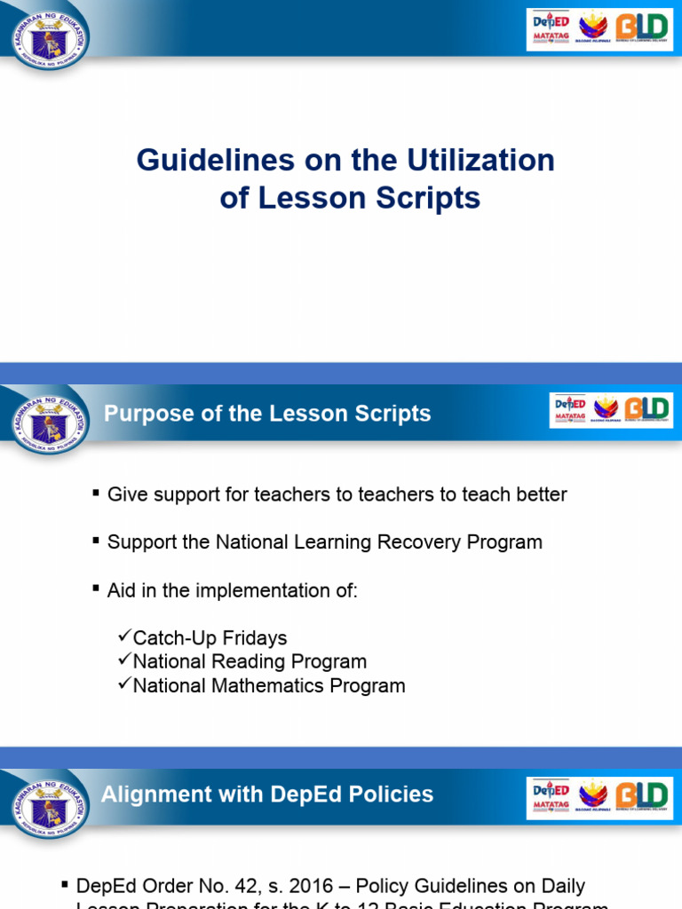 Lesson Scripts Orientation Guidelines | PDF | Reading Comprehension | Cognition