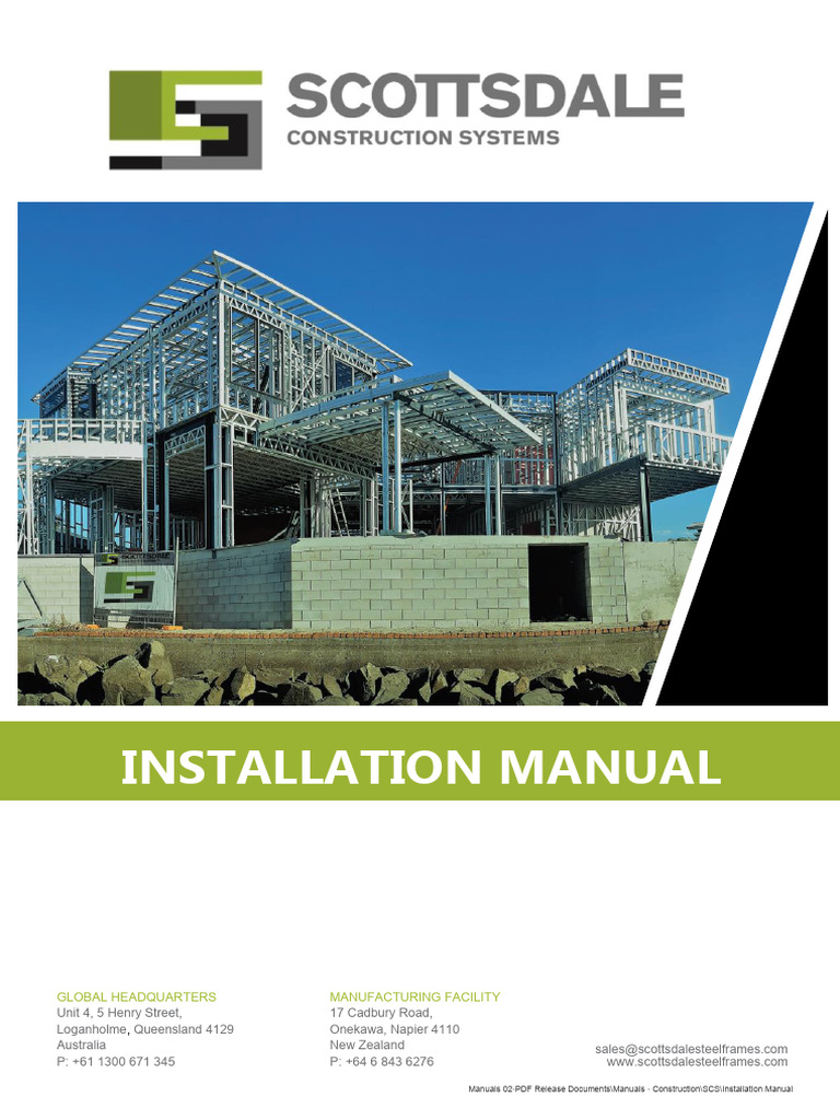 Steel Frame Installation Manual | PDF | Framing (Construction) | Truss
