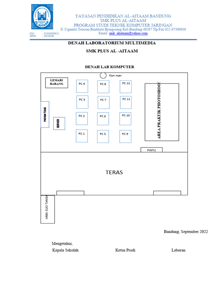 Denah Lab Multimedia SMK Al-Aitaam | PDF