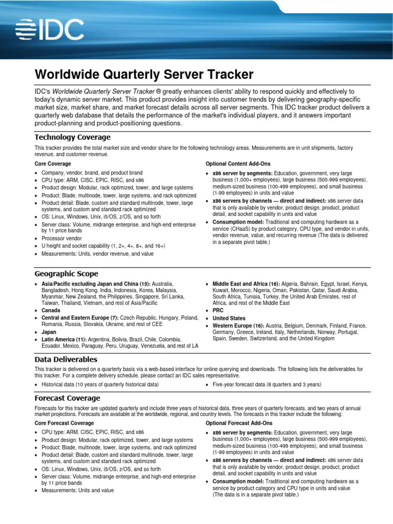 IDC Worldwide Quarterly Server Tracker - 2023 Aug | PDF | Operating ...