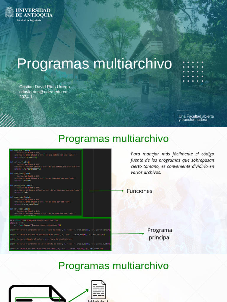 Programas Multiarchivo | PDF | Python (lenguaje de programación) | Programa de computadora