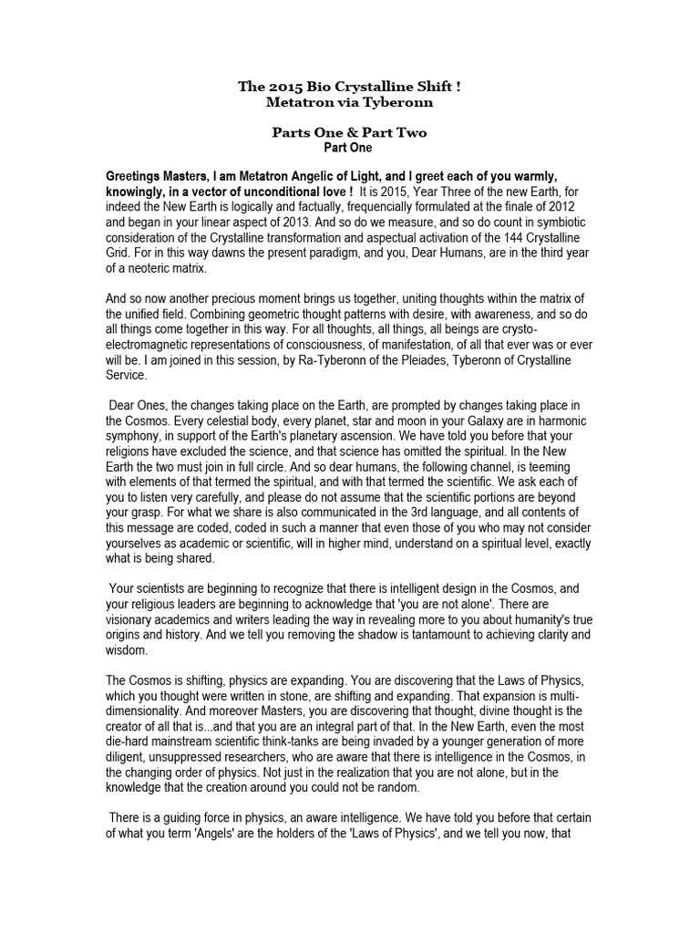 Aa Metatron The 2015 Bio Crystalline Shift Parts 1 2 Compress | PDF ...