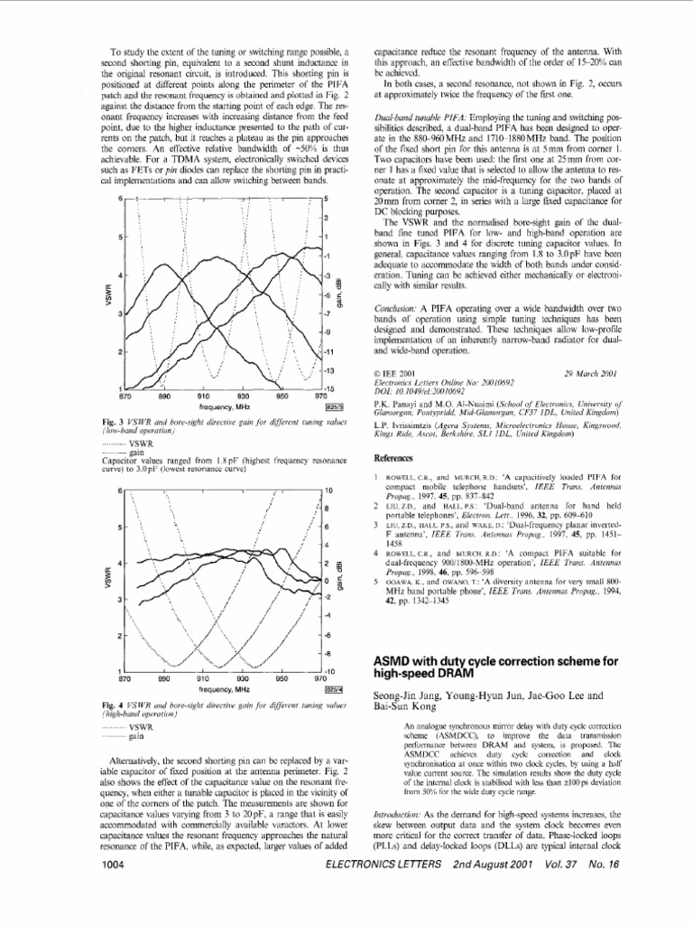 ASMD With Duty Cycle Correction Scheme For | PDF | Matrix (Mathematics) | Antenna (Radio)