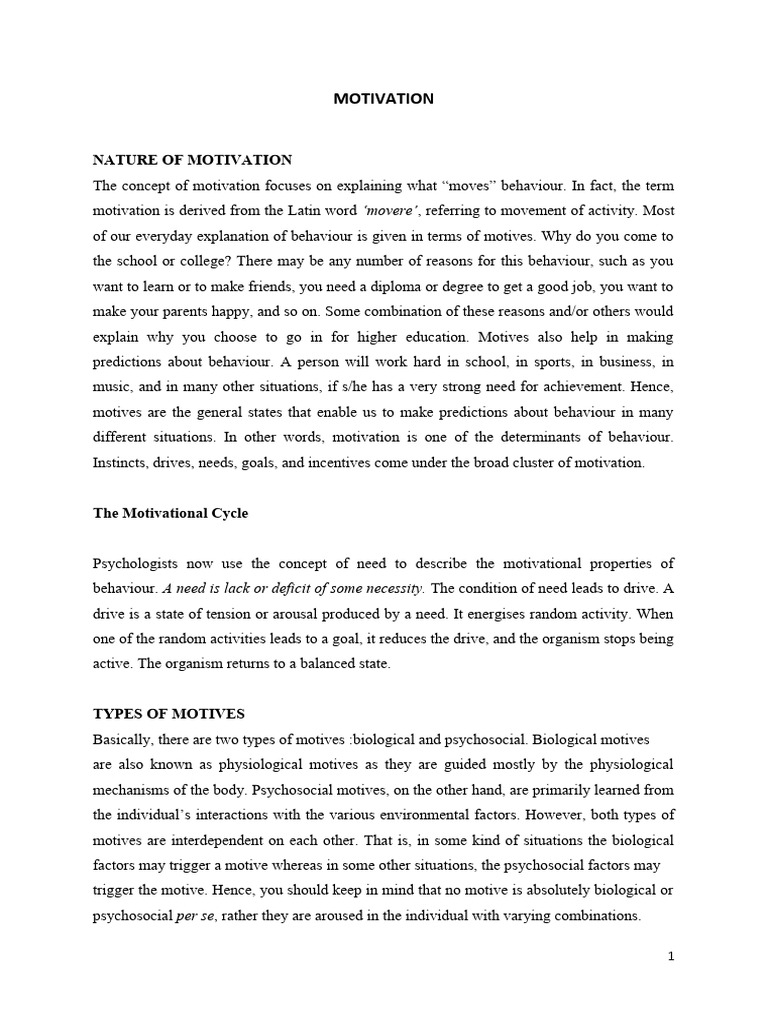 Motivation | PDF | Motivational | Motivation
