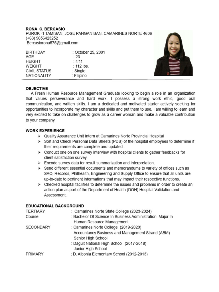 Bercasio Resume | PDF | Business