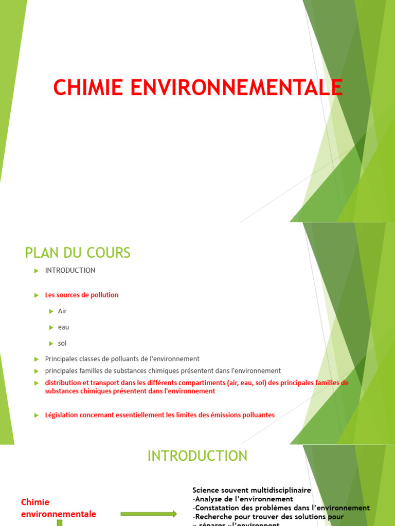 Chimie Environnementale New Format Vert | PDF | la pollution | Sol (pédologie)