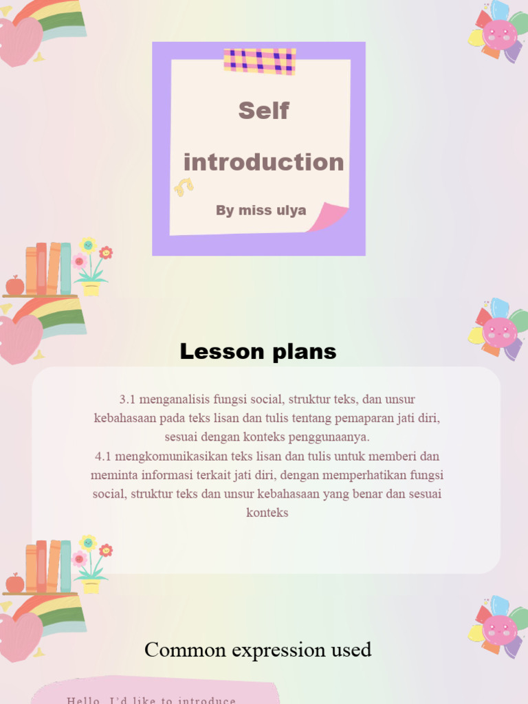 Self Intoduction | PDF