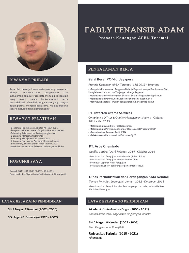 CV - Fadly Fenansir Adam | PDF | Bisnis