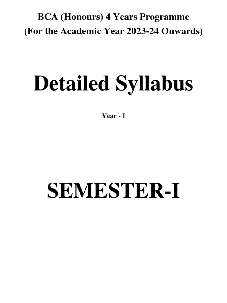News64cb6a12a7ccd4 Year BCA (Honours) Programme Detailed Syllabus 2023 ...