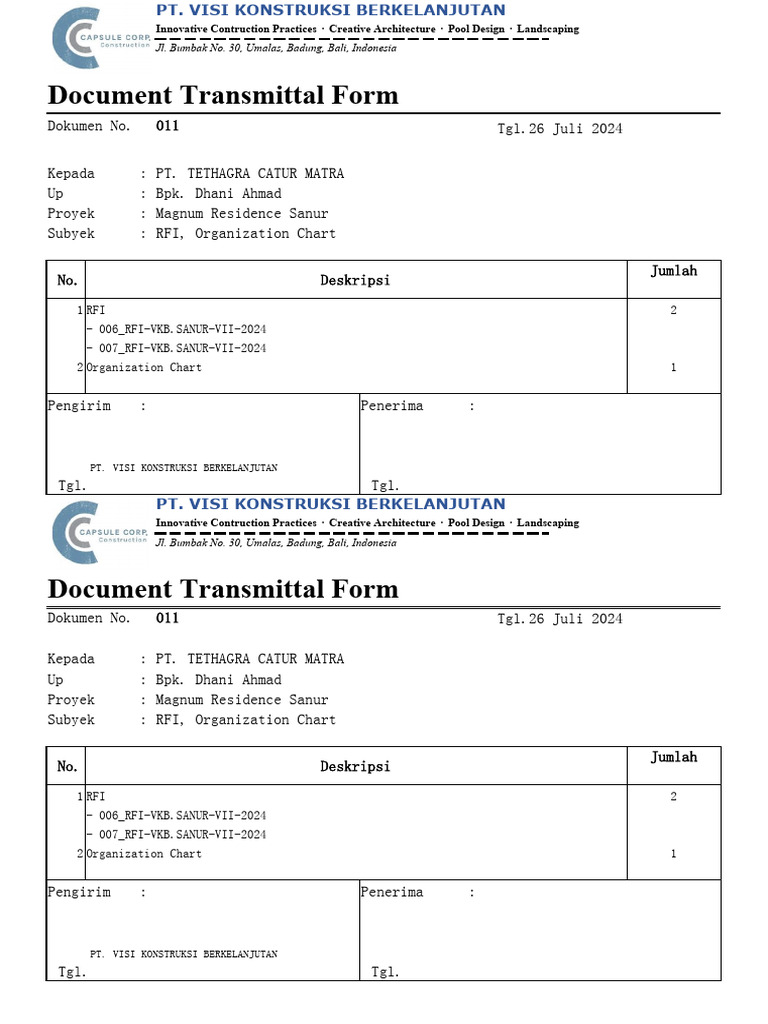 Transmittal Letter | PDF