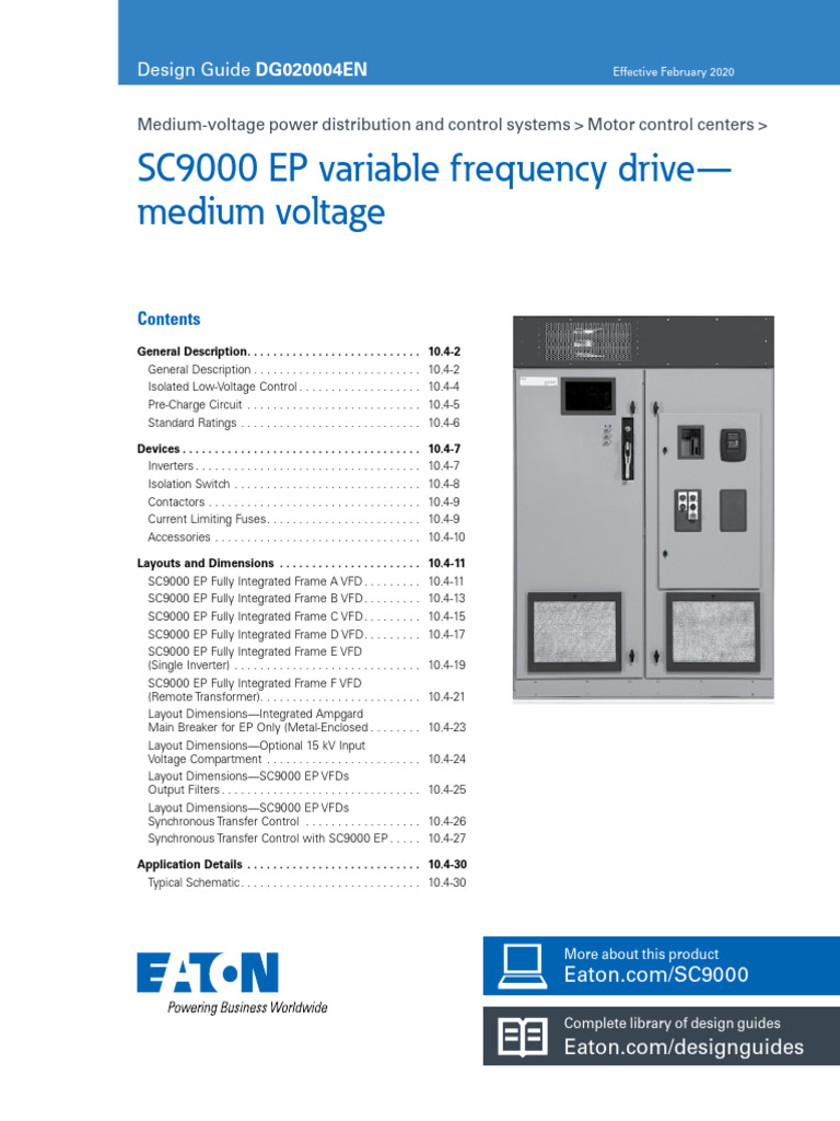 Eaton Sc9000ep Variable Frequency Drive Medium Voltage Design Guide Dg020004en | PDF | Fuse ...