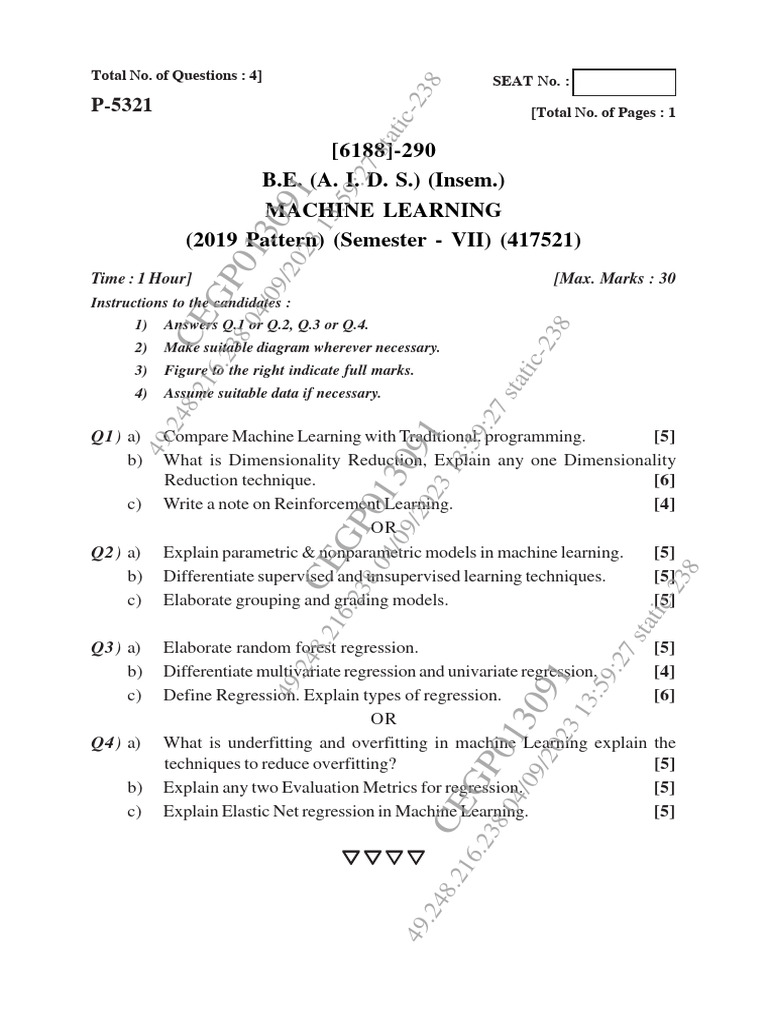 Sep - 2023 | PDF | Machine Learning | Regression Analysis