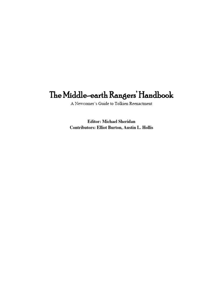 Middle Earth Rangers Handbook Modified For Moot | PDF | Foreign ...