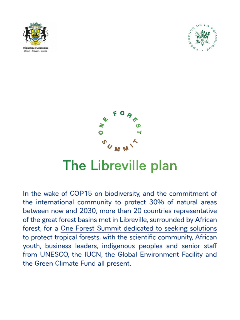 The Libreville Plan | PDF | Biodiversity | Forests
