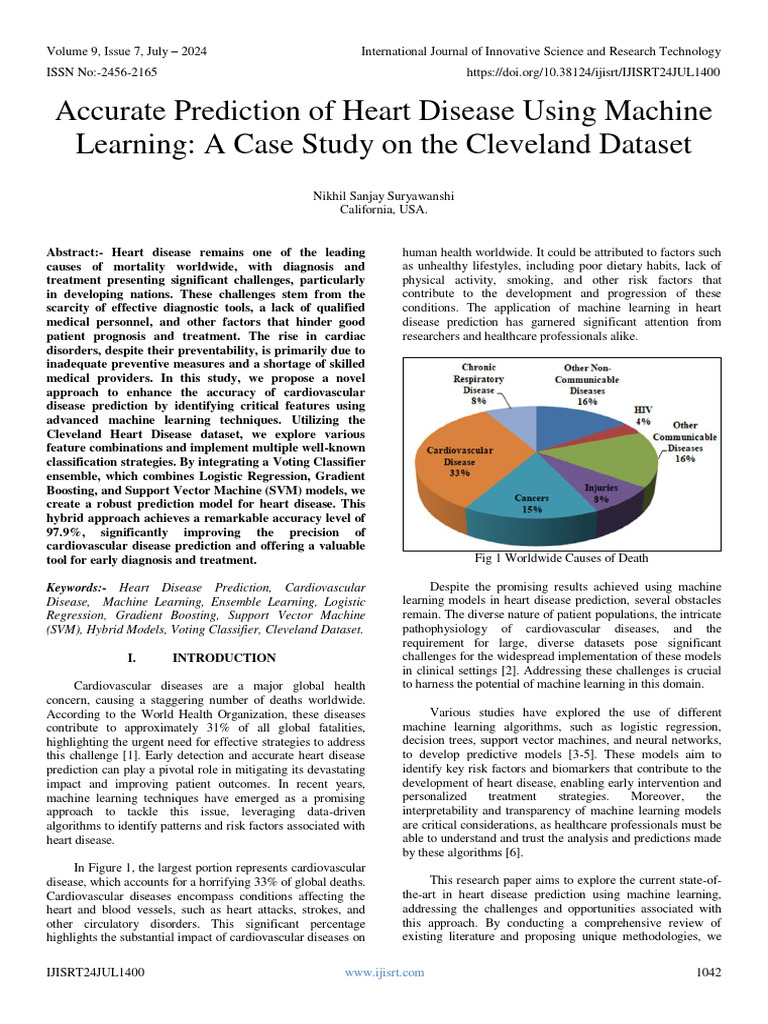 Accurate Prediction of Heart Disease Using Machine Learning: A Case ... Accurate Prediction of Heart Disease Using Machine Learning: A Case ...