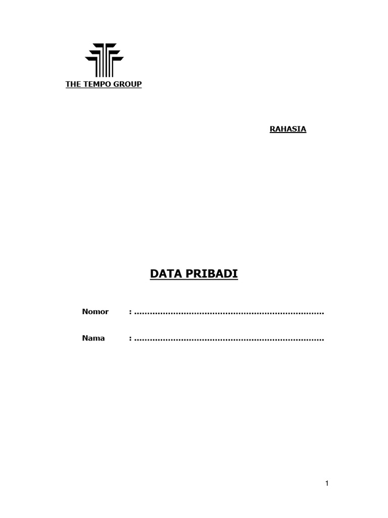 HCPD - Form Isian Data Pribadi_kosong | PDF