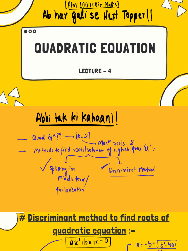 Quadratic Equations LEC - 5u | PDF
