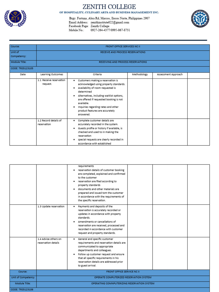FO-Training Plan-RGR | PDF | Cheque | Cash