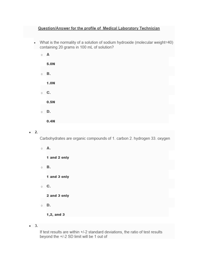 Lab Technician Question | PDF | Blood Plasma | Blood Cell