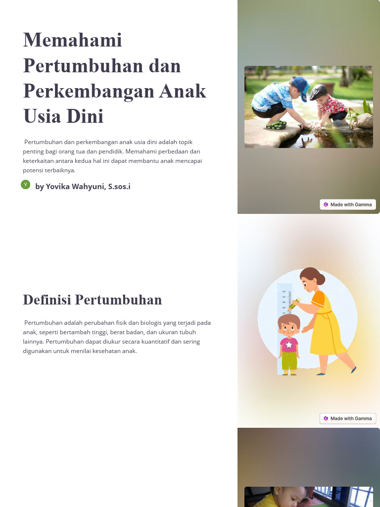 Memahami Pertumbuhan Dan Perkembangan Anak Usia Dini | PDF