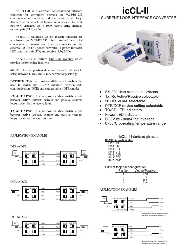 icCL-II Current Loop Converter Guide | PDF