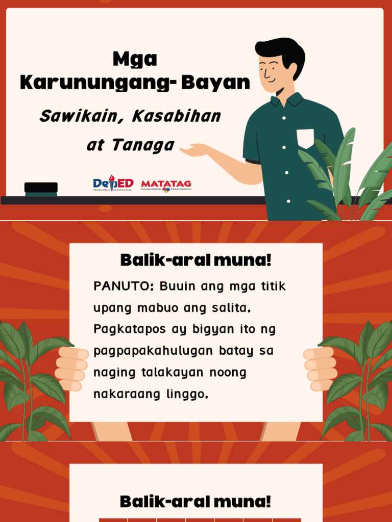 FIL7 W2 Sawikain, Kasabihan, Tanaga | PDF
