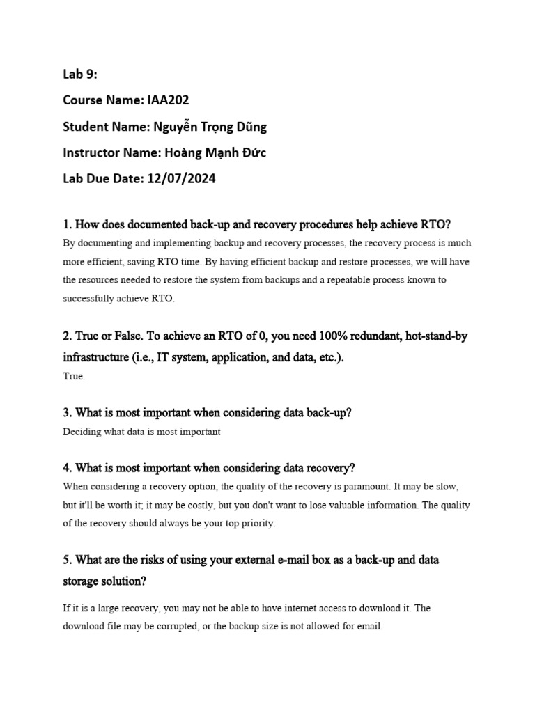 IA1802-IAA202-Lab9-Nguyễn Trọng Dũng-HE172688 | PDF | Backup | Computing