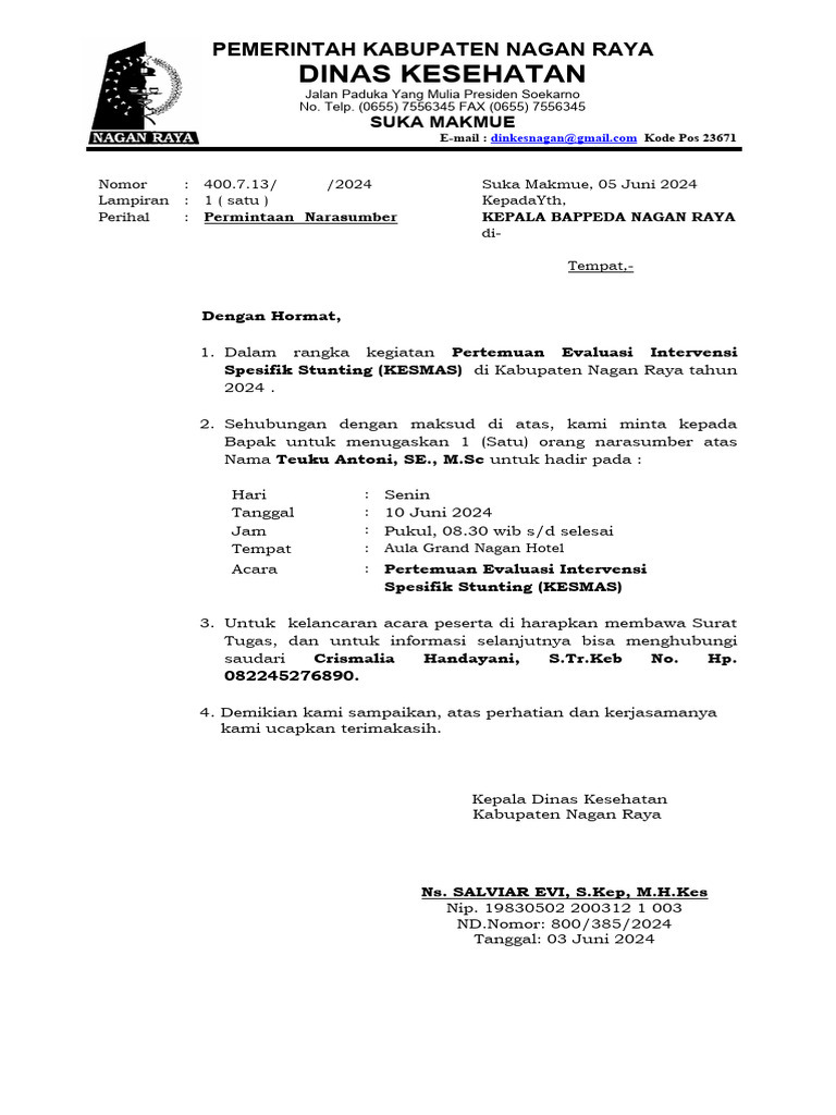 Evaluasi Stunting & Pelatihan Aspeksia Nagan Raya | PDF