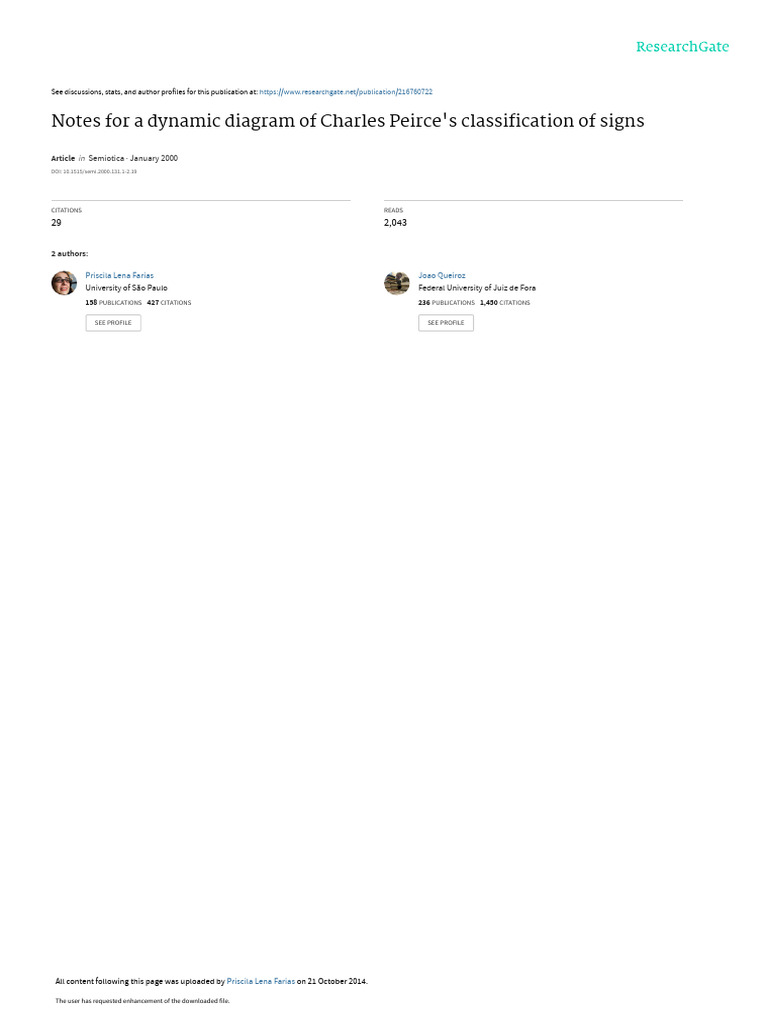 (Semiotica) Notes For A Dynamic Diagram of Charles Peirce's ...