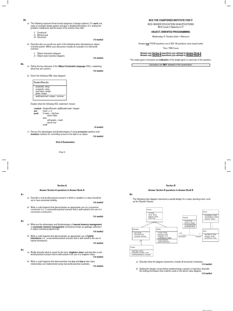 Heq Oct22 Dip Oop | PDF | Class (Computer Programming) | String (Computer Science)