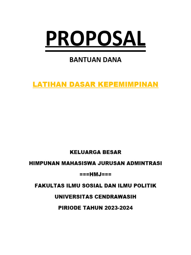 Proposal Bantuan Dana SP IV Fisip | PDF