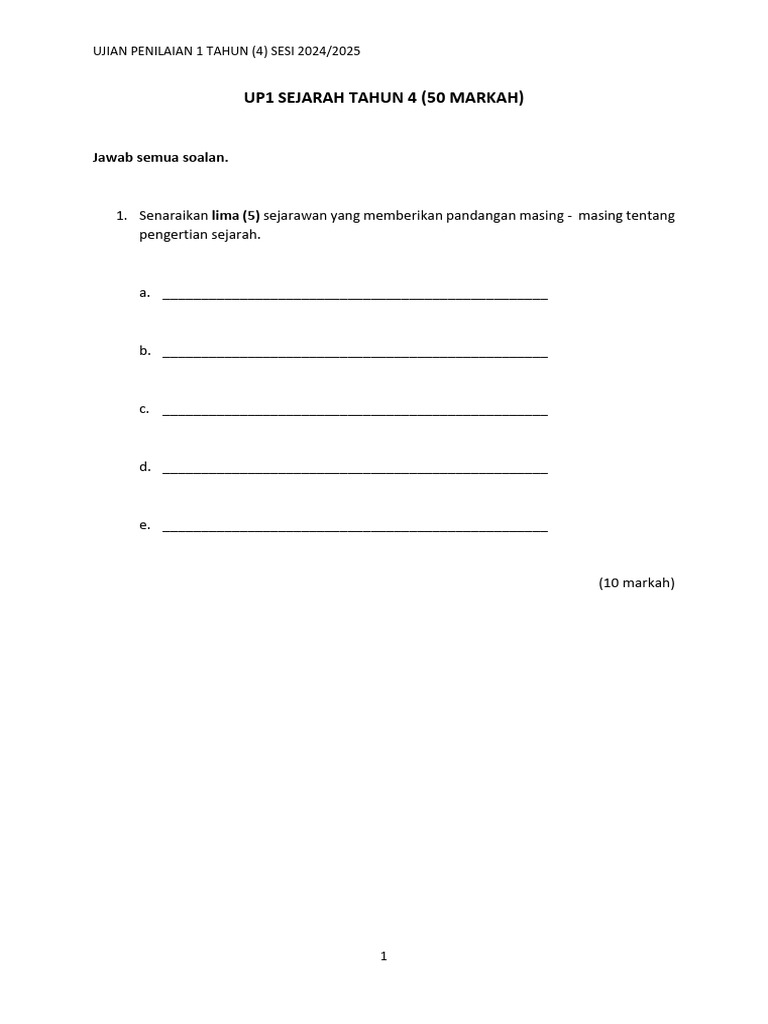 Up1 Sejarah Y4 | PDF