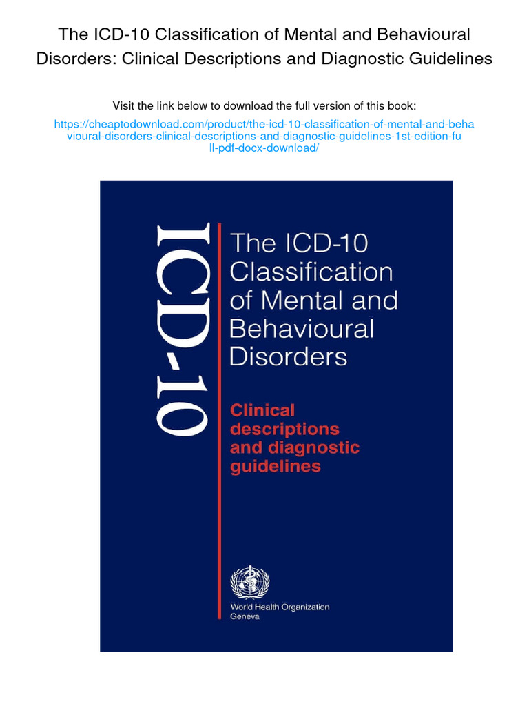ICD-10 Mental Disorders Guidelines PDF | PDF | Mental Disorder ...