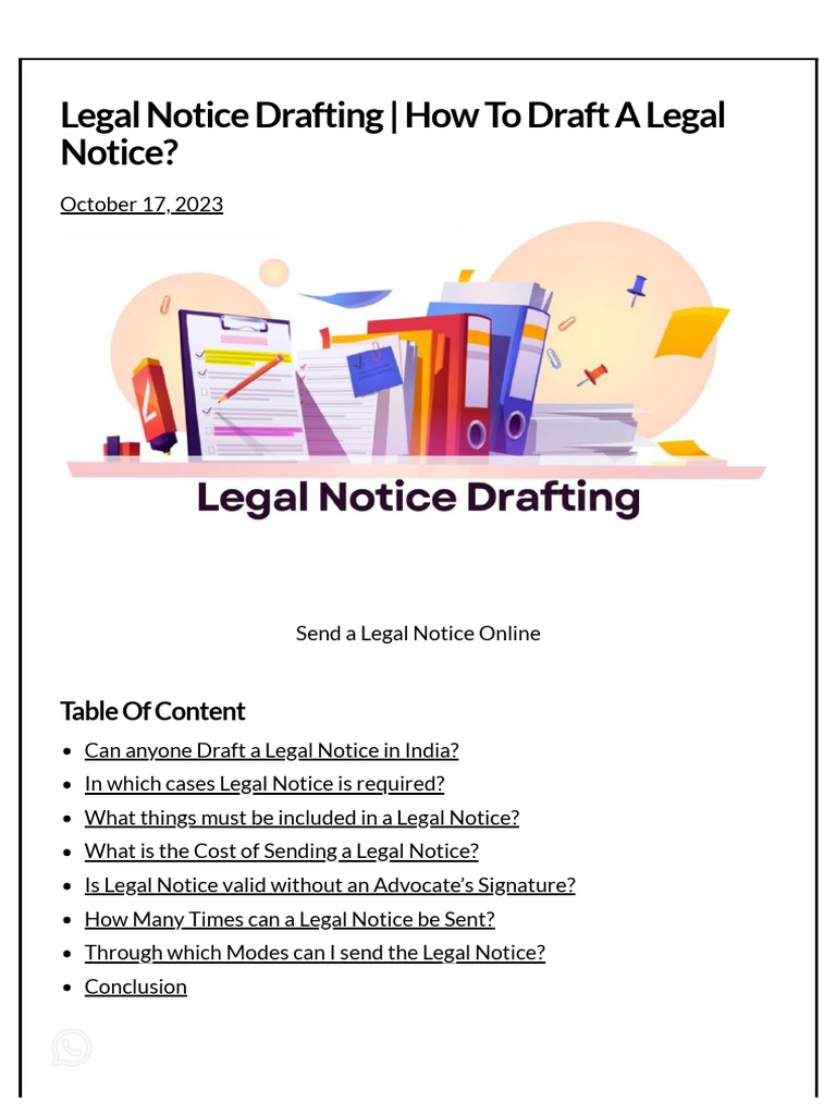 Legal Notice Drafting - How To Draft A Legal Notice - EDrafter .In ...