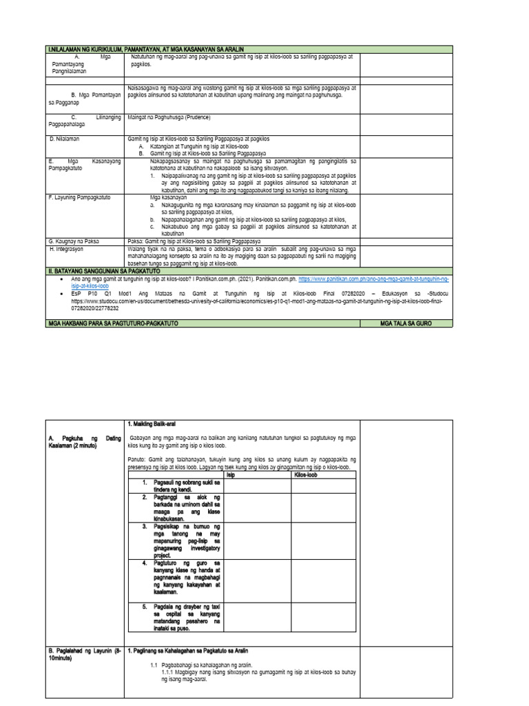 Lesson Plan Grade7 Matatag Q1 Aralin 4 - 115307 | PDF