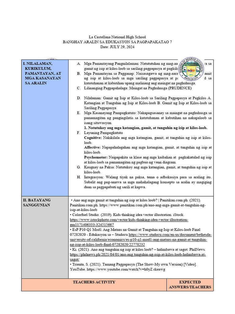 Grade 7 w1d1 | PDF
