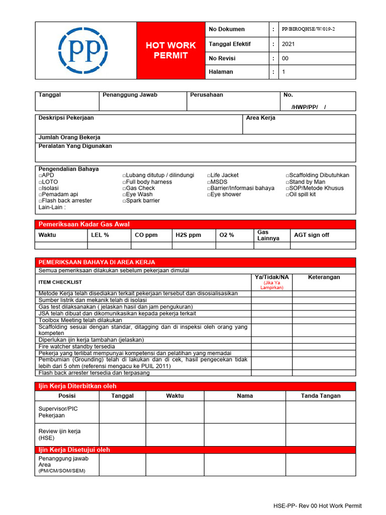 Lamp 2 - Form Hot Work Permit | PDF