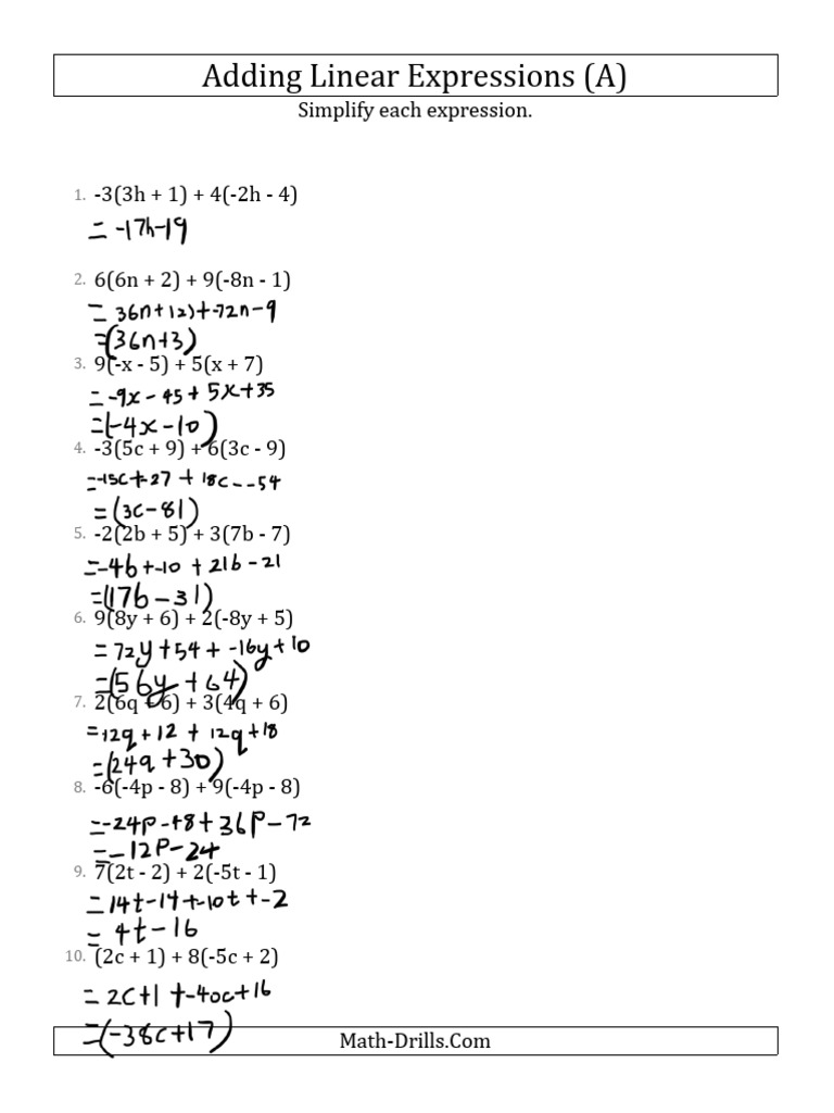 2 - Algebraic Exp & Simplifying | PDF