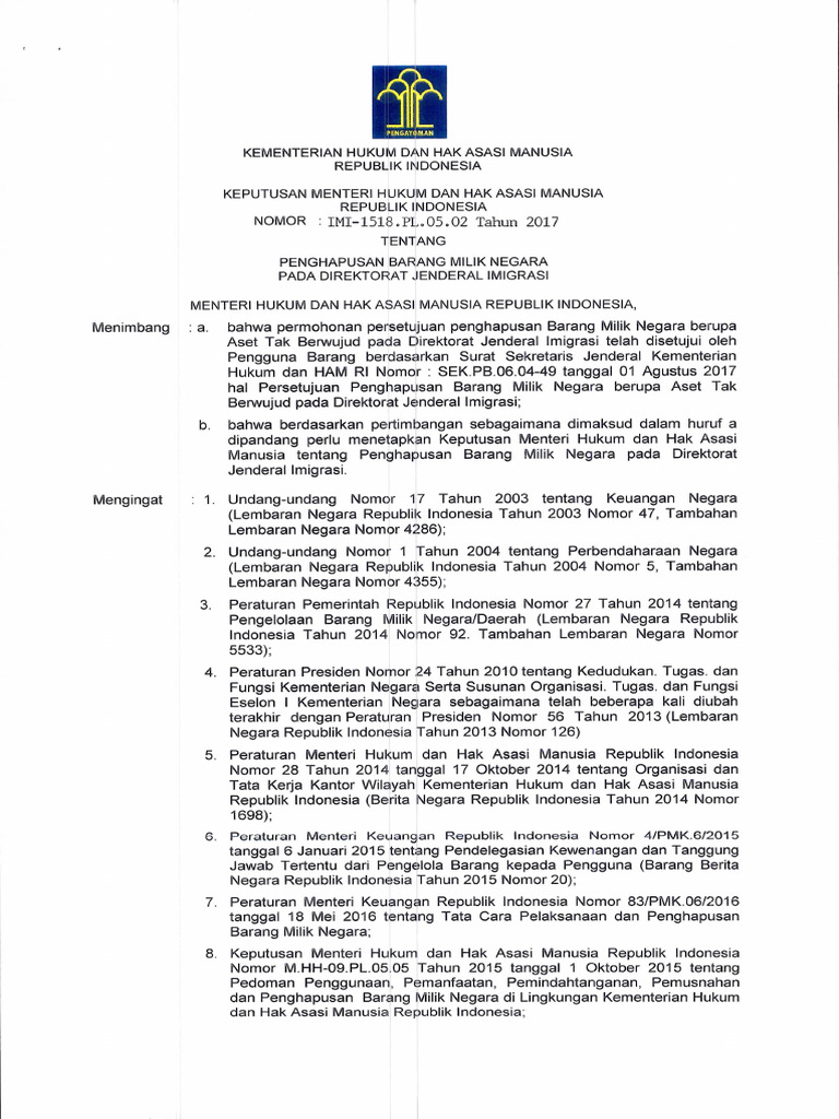 SK Penghapusan Atb | PDF