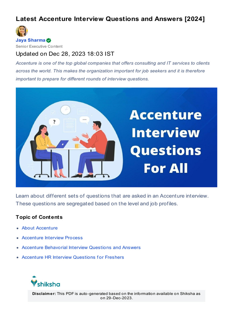 Accenture Interview Questions1 | PDF | Method (Computer Programming) | Class (Computer Programming)