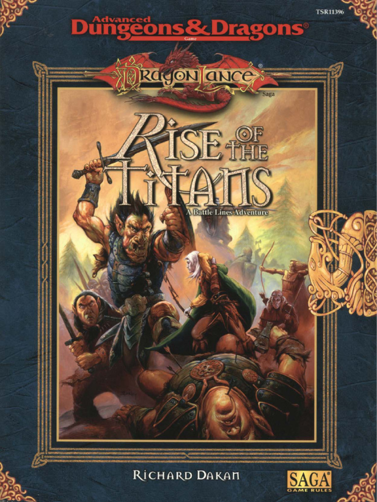 ADnD DL Dragonlance Battle Lines Adventure 2 Rise of The Titans 2nd ...