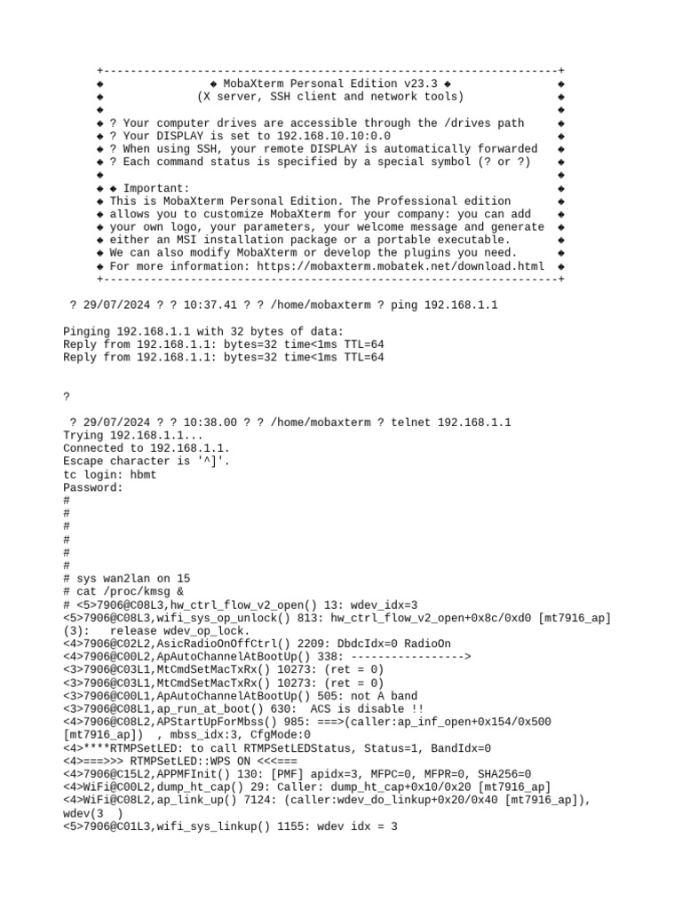 Log Telnet | PDF | Secure Shell | Internet Protocols