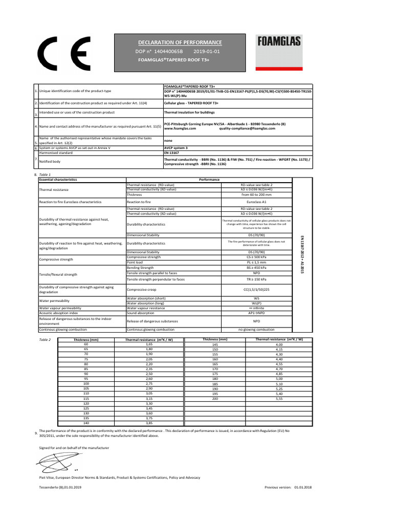 DOP-FOAMGLAS Tapered T3Plus-en | PDF | Materials | Building Engineering