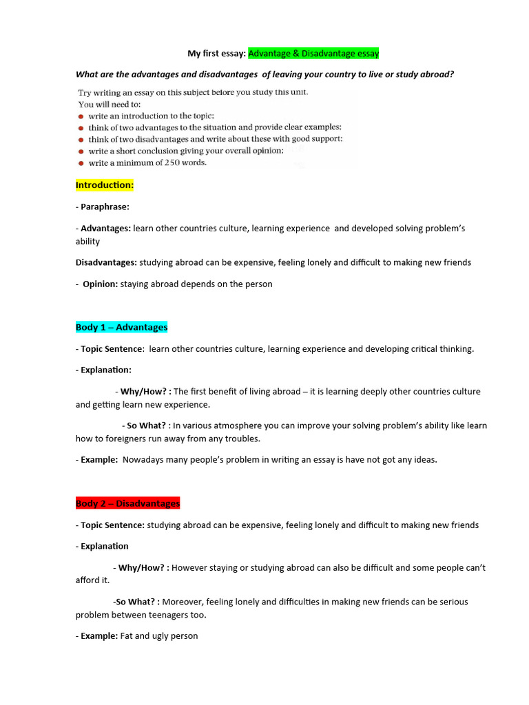 My First Essay | PDF | International Student | Thought